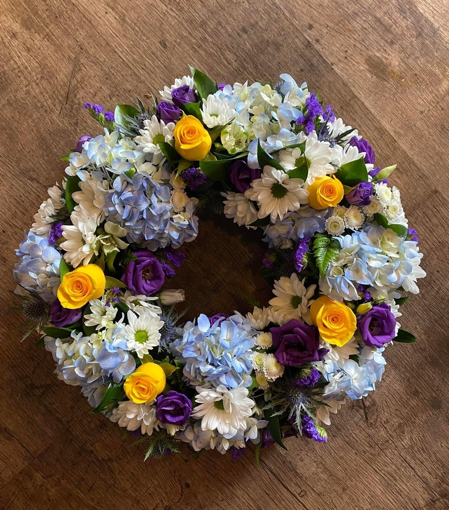 Funeral Wreath – Choice of colour – Enchanted Rose Florist