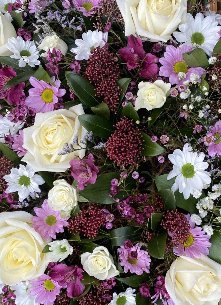 Funeral Full Heart Floral Tribute- Mixed Flowers – Enchanted Rose Florist